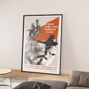 Soviet Cat Poster 34x22 Inch - Many Furs One Working Class - Etsy