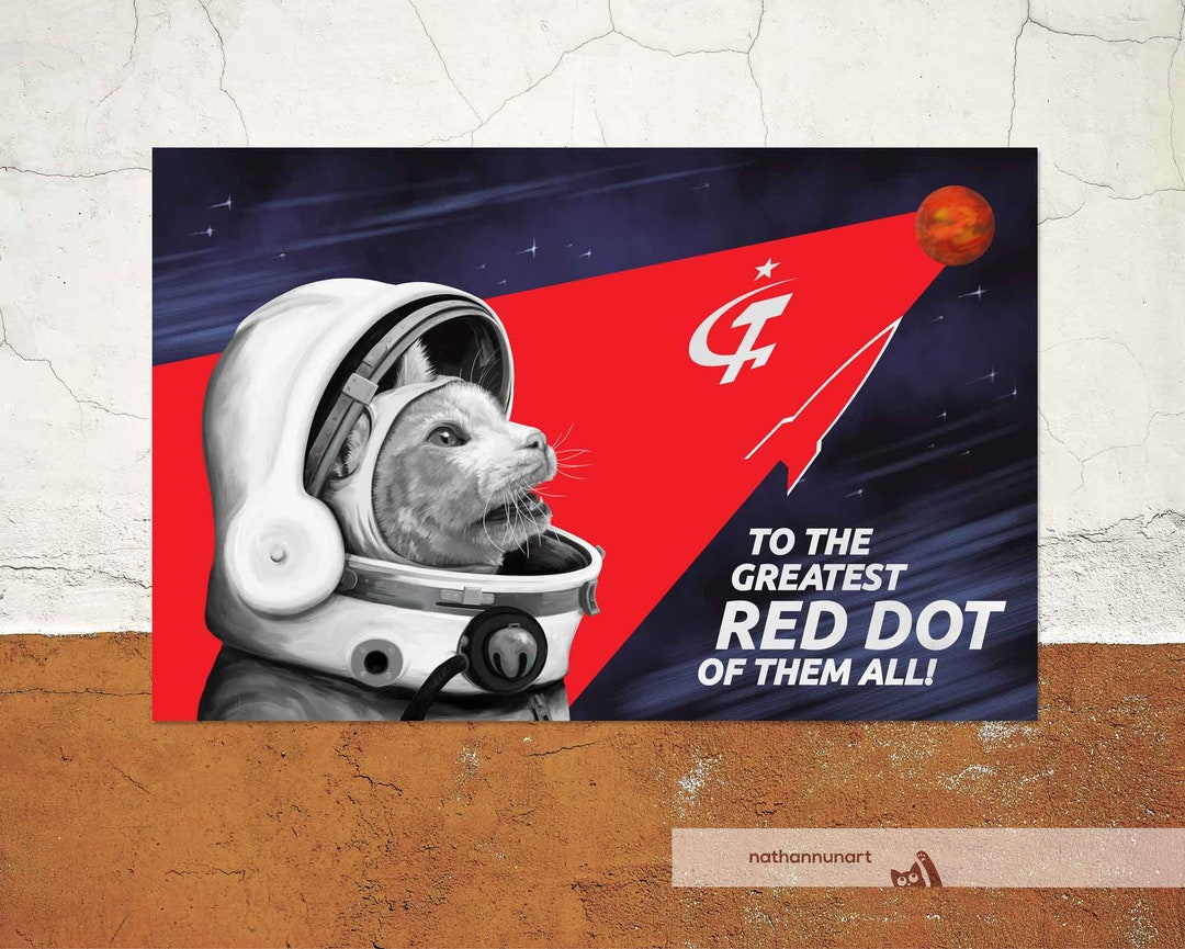 Soviet Cat Poster RED DOT - Etsy