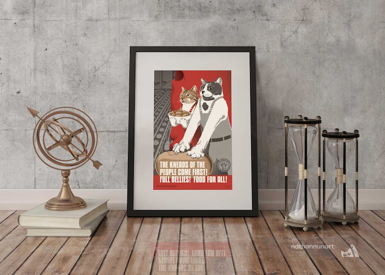 Soviet Cat Poster the Kneads of the People Come First - Etsy