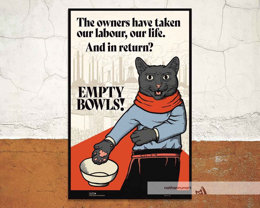 Soviet Cat Poster - Empty Bowls - Etsy