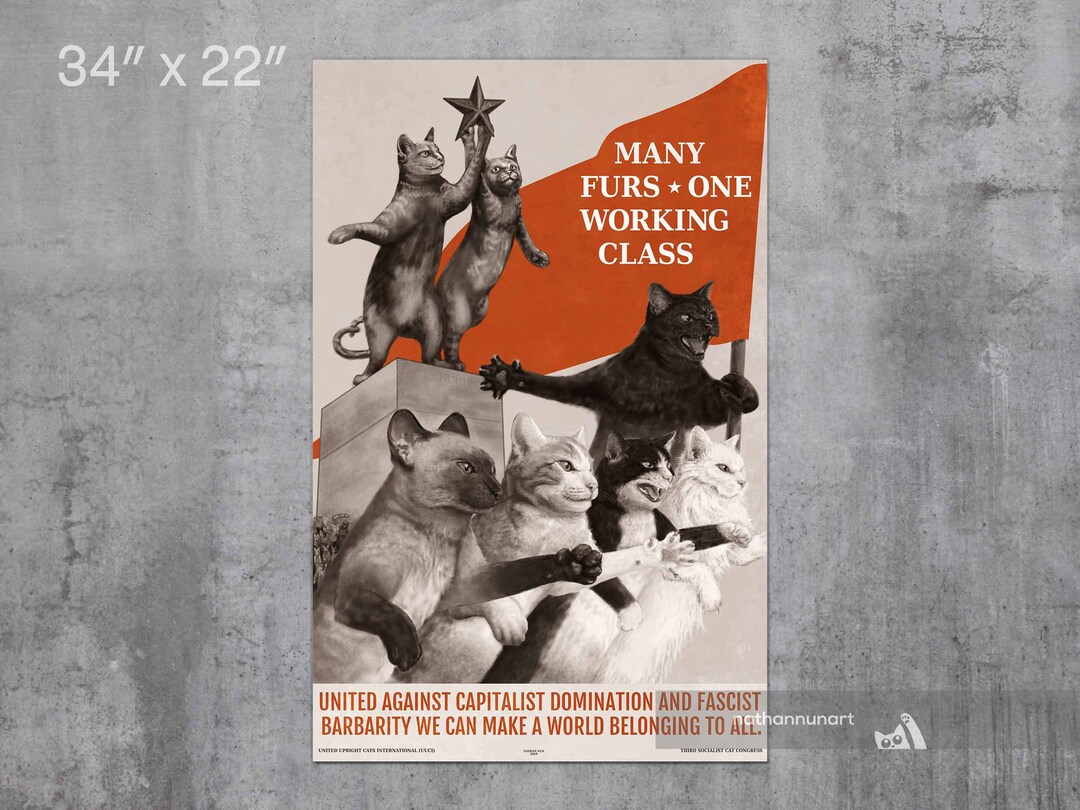 Soviet Cat Poster 34x22 Inch - Many Furs One Working Class - Etsy
