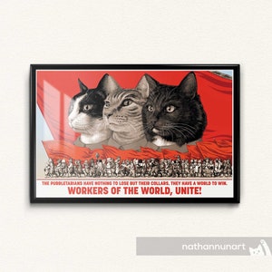 Soviet Cat Poster - Nothing to Lose but Their Collars - Etsy