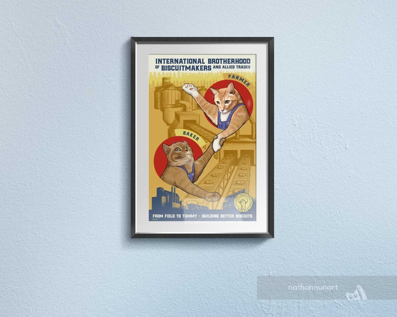 Soviet Cat Poster - International Brotherhood of Biscuit Makers - From ...