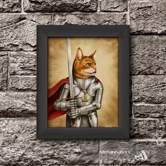Fantasy Cat Hero Paladin Cat | Etsy