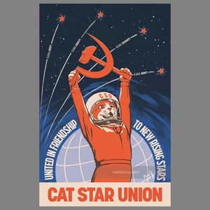 Soviet Cat Poster - Cat Star Union - Etsy Canada
