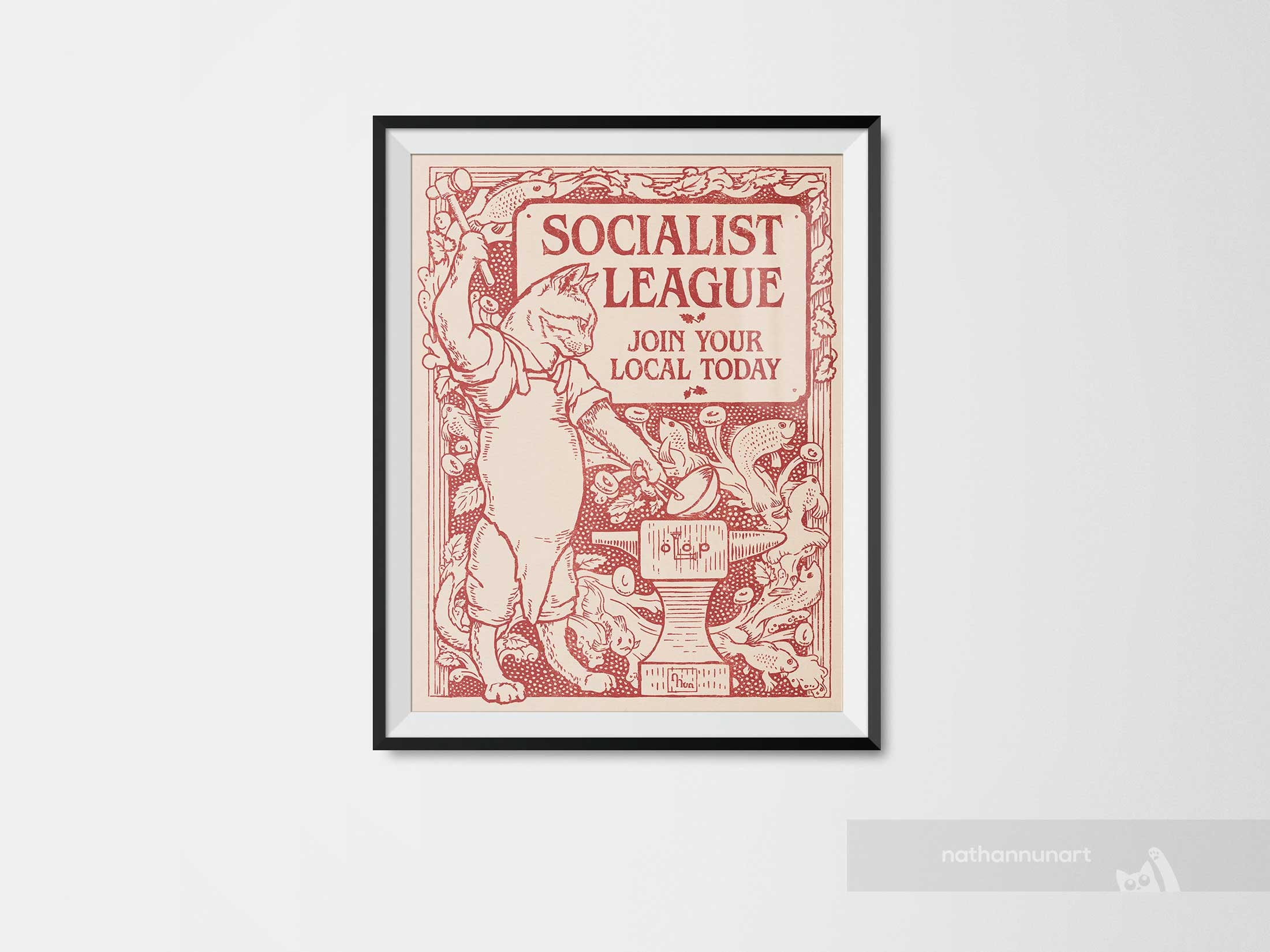 Soviet Cat Poster - Socialist League - Etsy