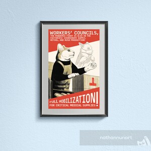 Soviet Cat Poster - Full Mobilization for Critical Medical Supplies - Etsy