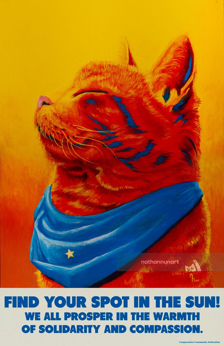 Soviet Cat Poster Find Your Spot in the Sun Solidarity and - Etsy Canada
