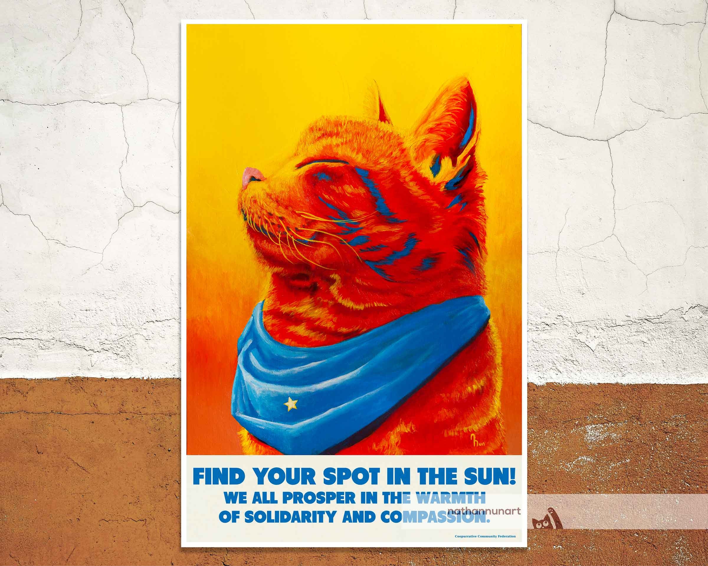 Soviet Cat Poster - Find Your Spot in the Sun - Solidarity and ...