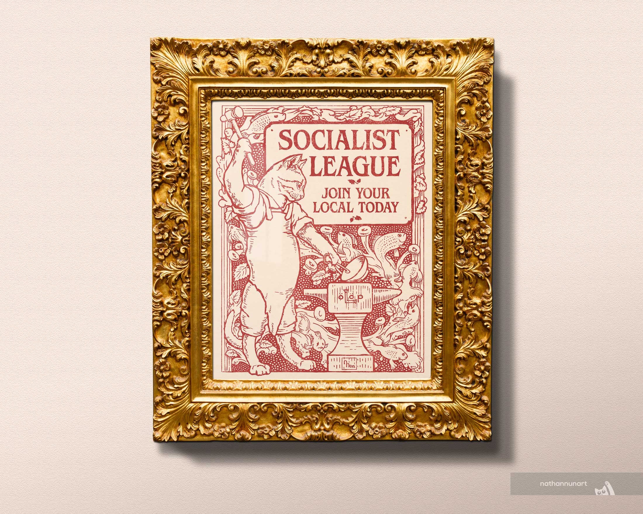 Soviet Cat Poster Socialist League - Etsy