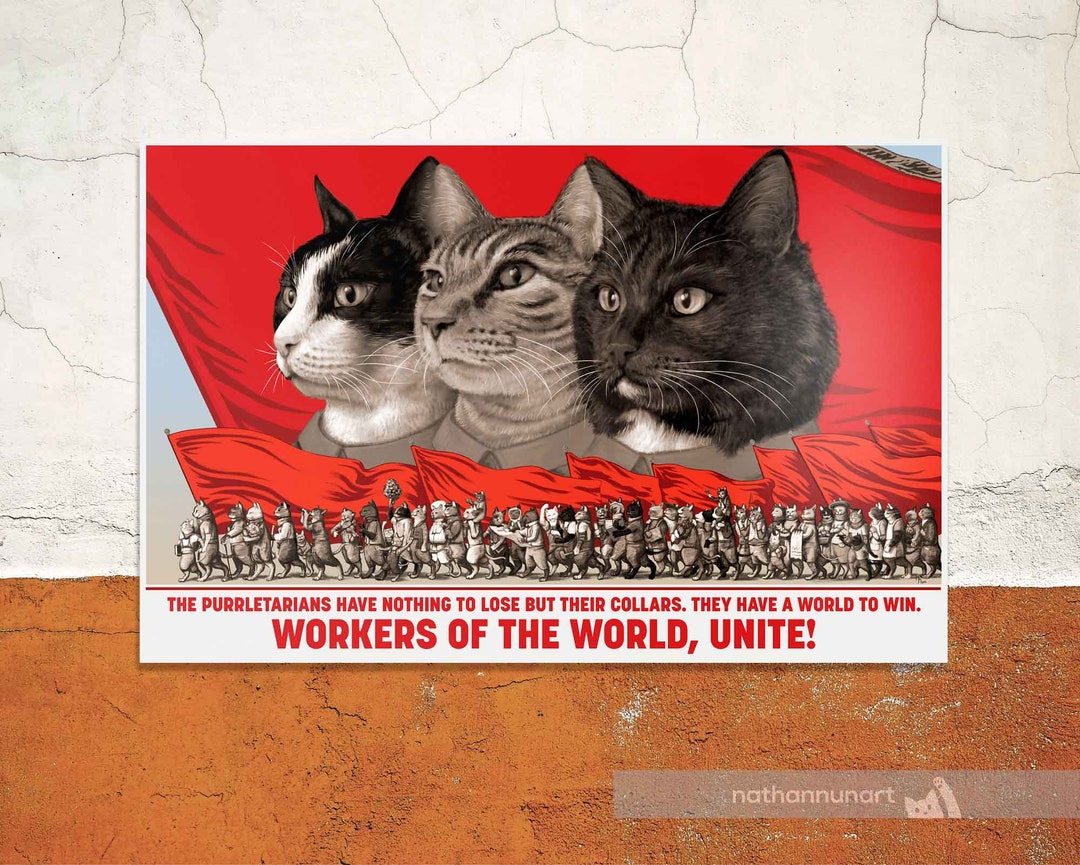 Soviet Cat Poster - Nothing to Lose but Their Collars - Etsy