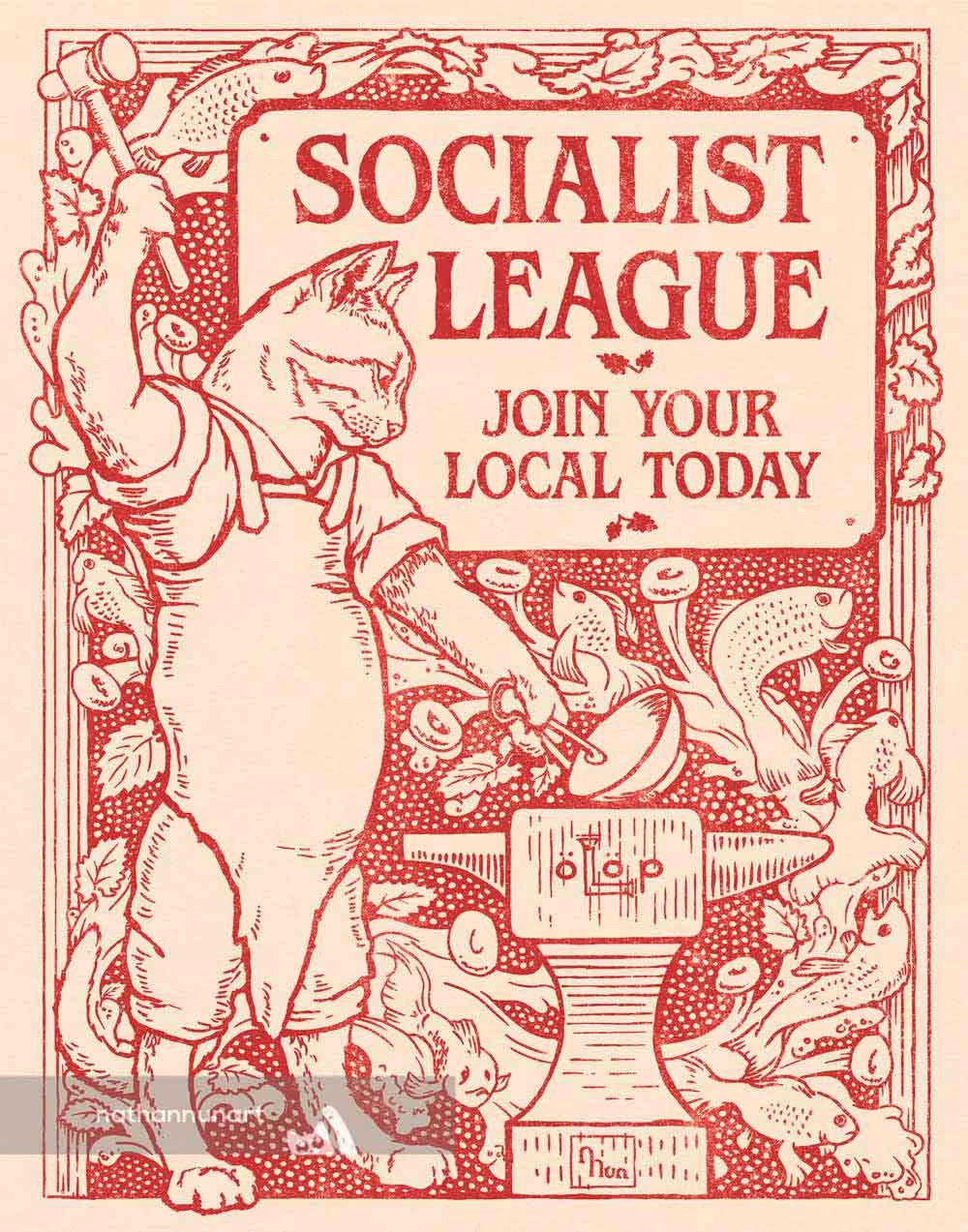 Soviet Cat Poster Socialist League - Etsy