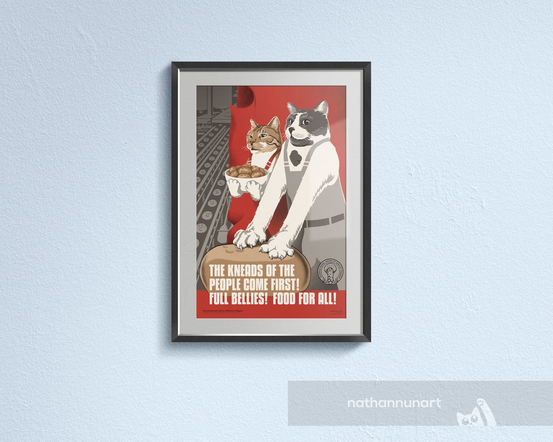 Soviet Cat Poster The Kneads of the People Come First | Etsy