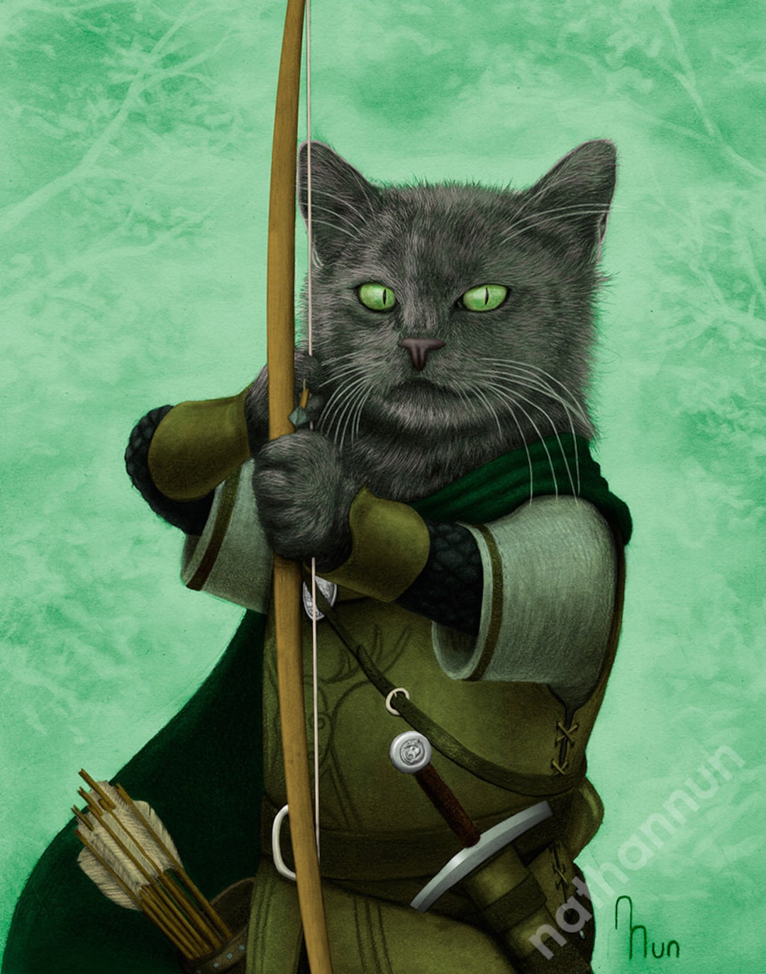 Fantasy Cat Hero - Ranger Cat - Etsy