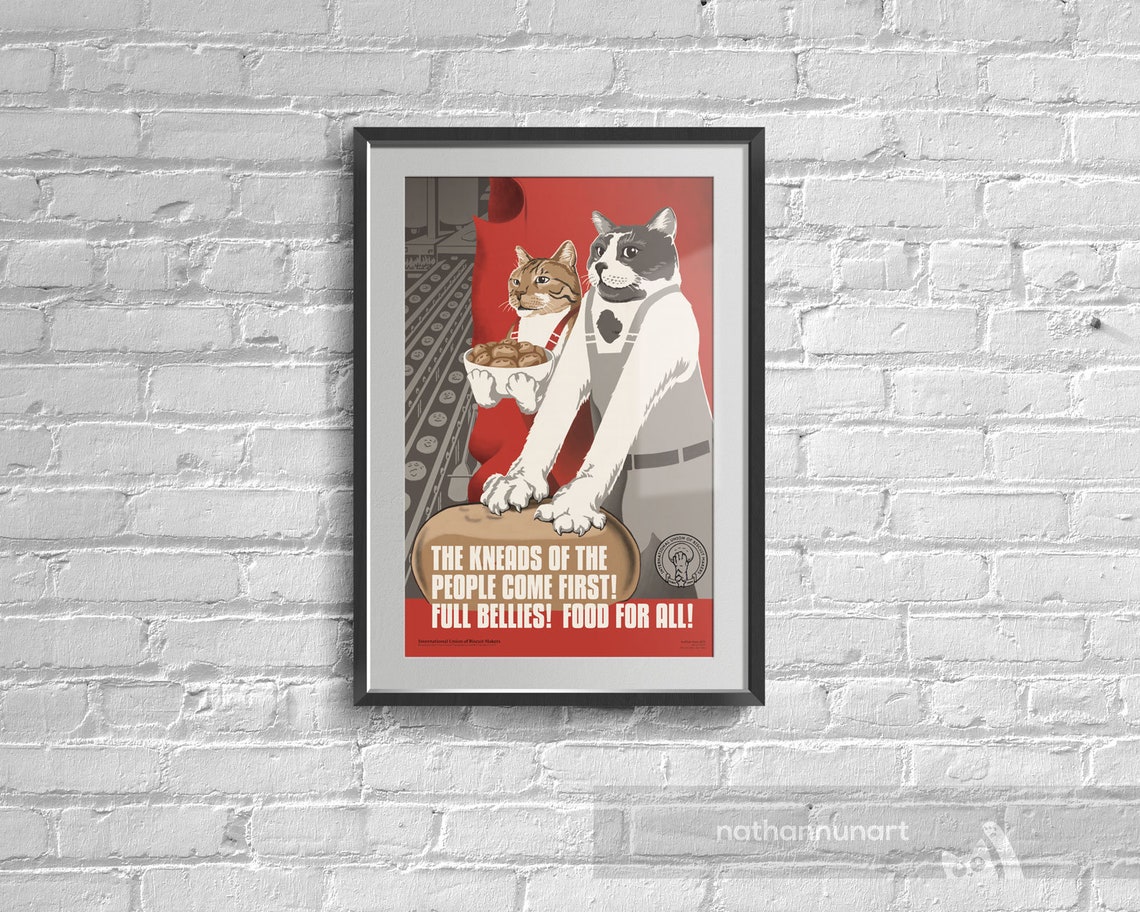 Soviet Cat Poster The Kneads of the People Come First | Etsy