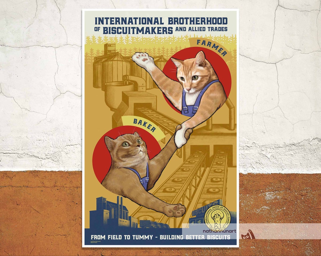 Soviet Cat Poster International Brotherhood of Biscuit - Etsy