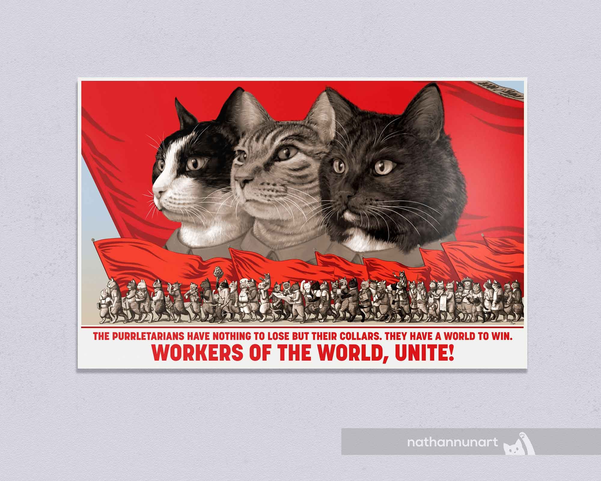 Soviet Cat Poster - Nothing to Lose but Their Collars - Etsy