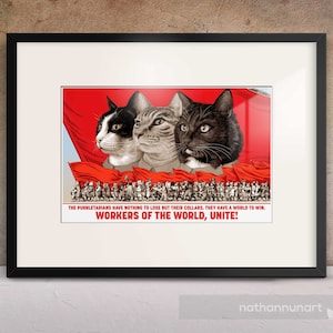 Soviet Cat Poster - Nothing to Lose but Their Collars - Etsy