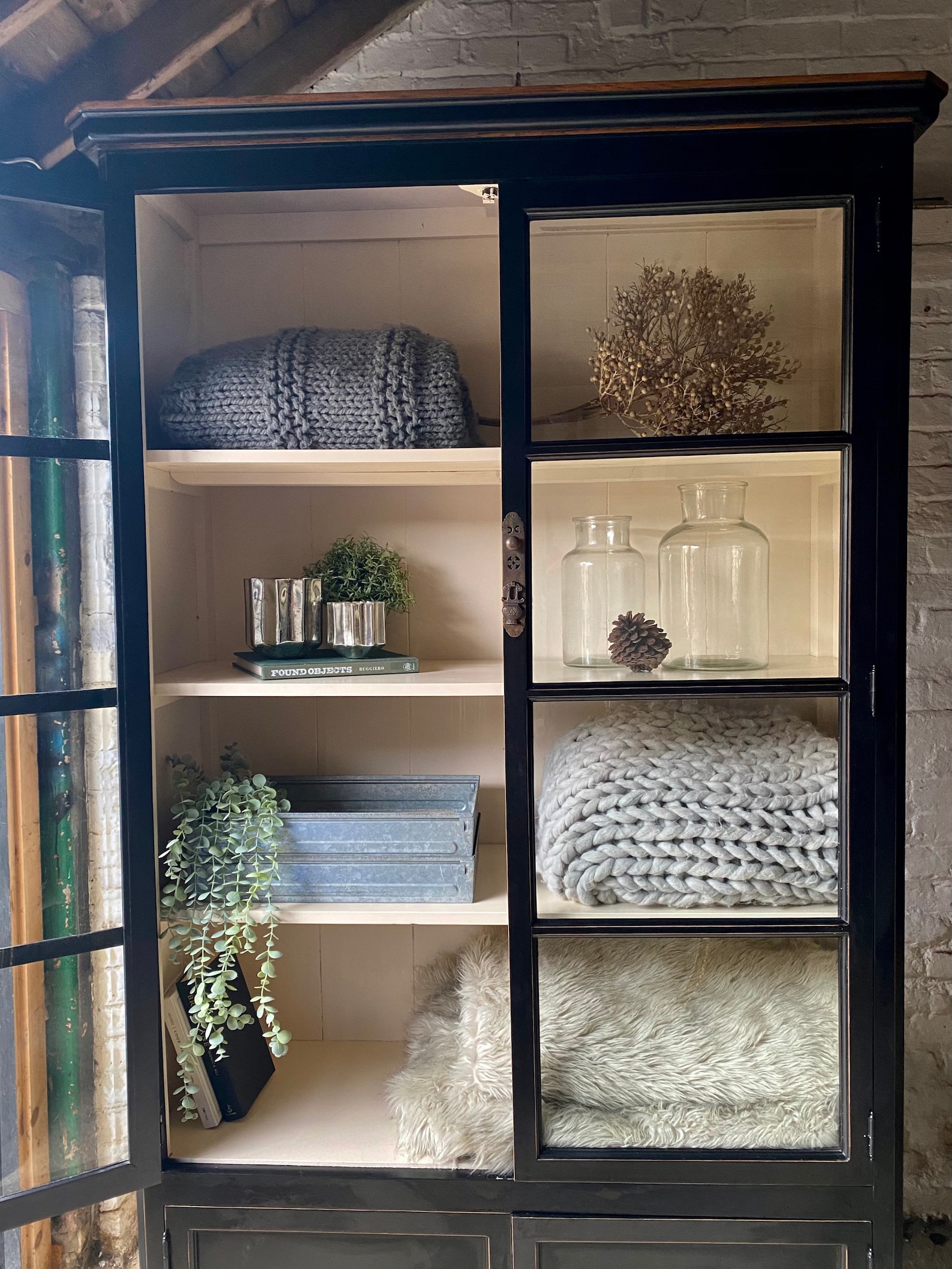 Large Black Glass Display Cabinet | Etsy