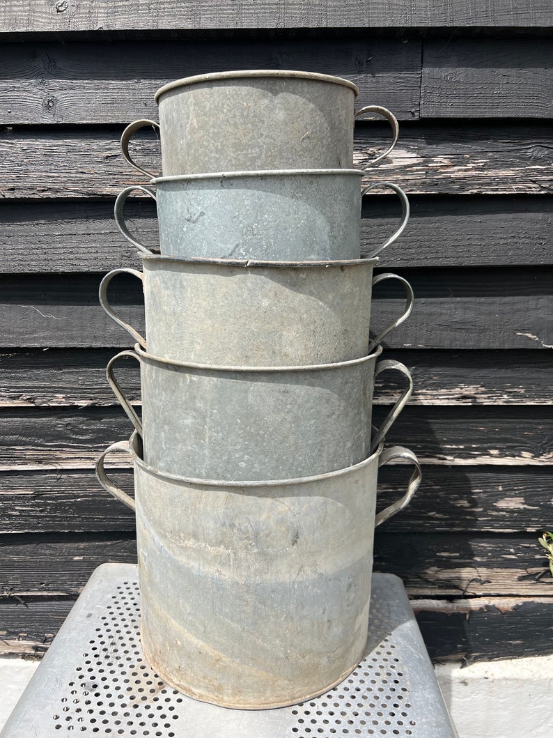 Large Galvanised Bucket With Handles / Dolly Tub Style Bucket - Etsy