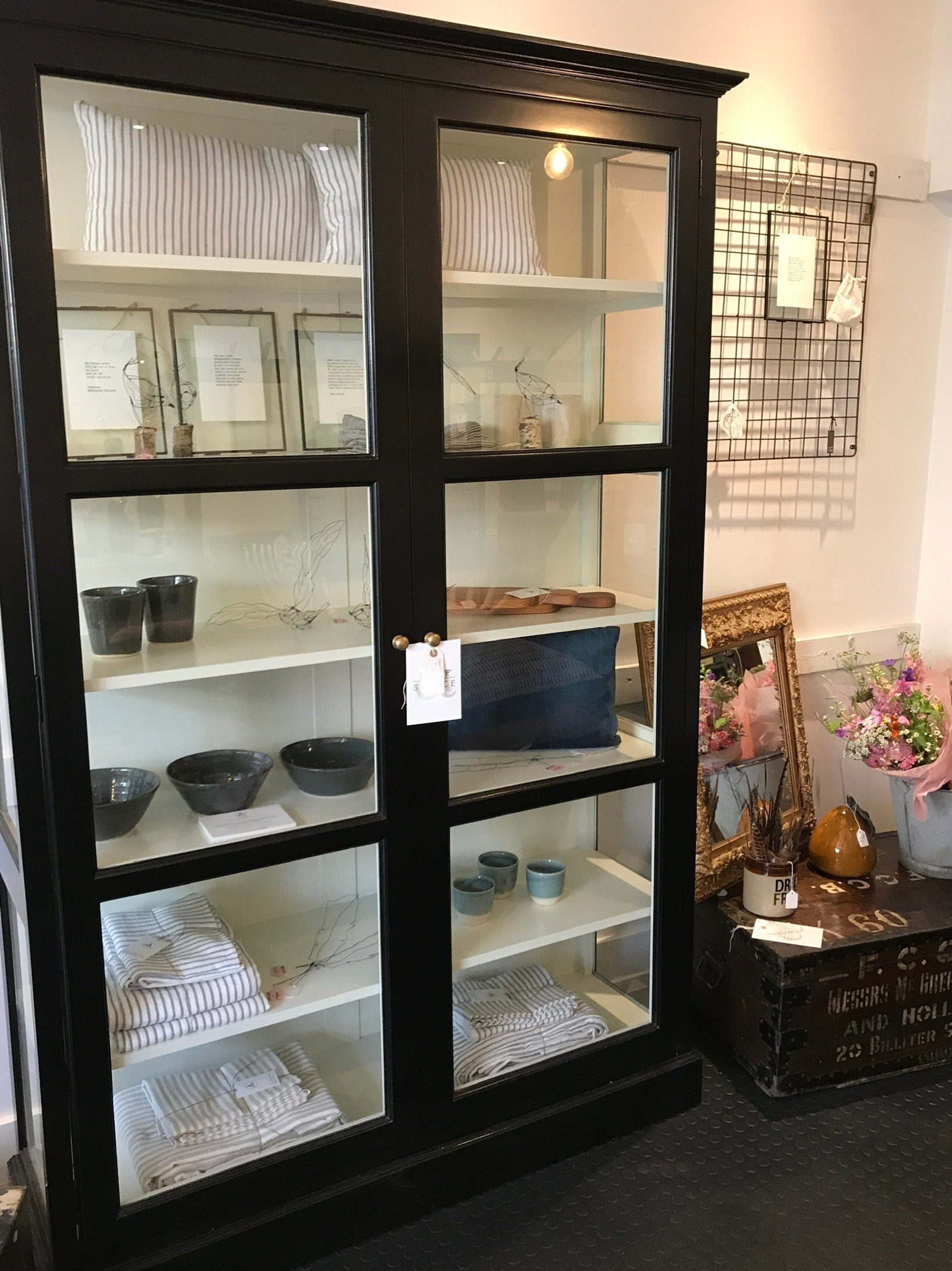 Black and glass cabinet store