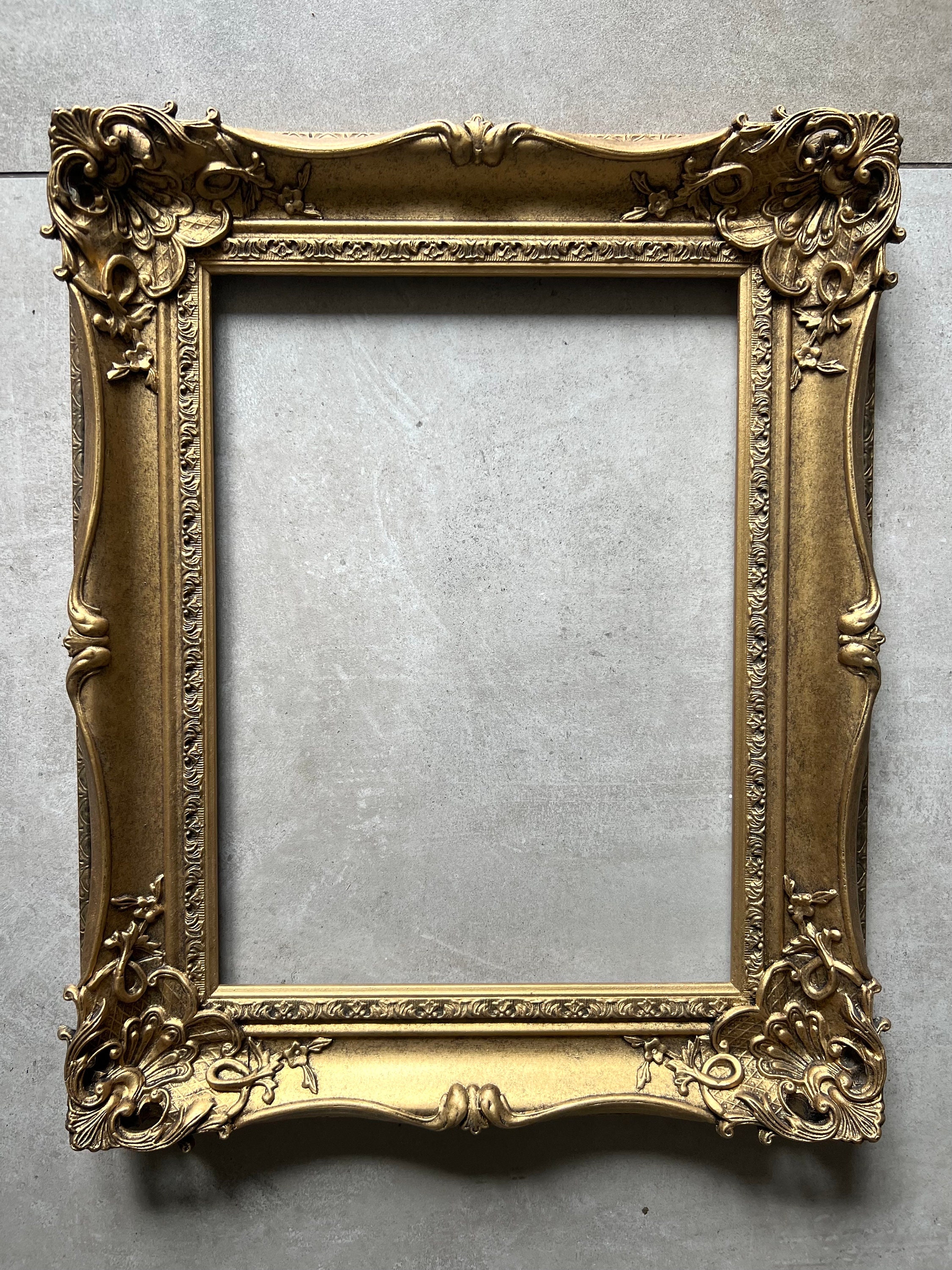Swept 3” Antique Style Gold Frame (SR 2) - Any Size, Please Specify ...