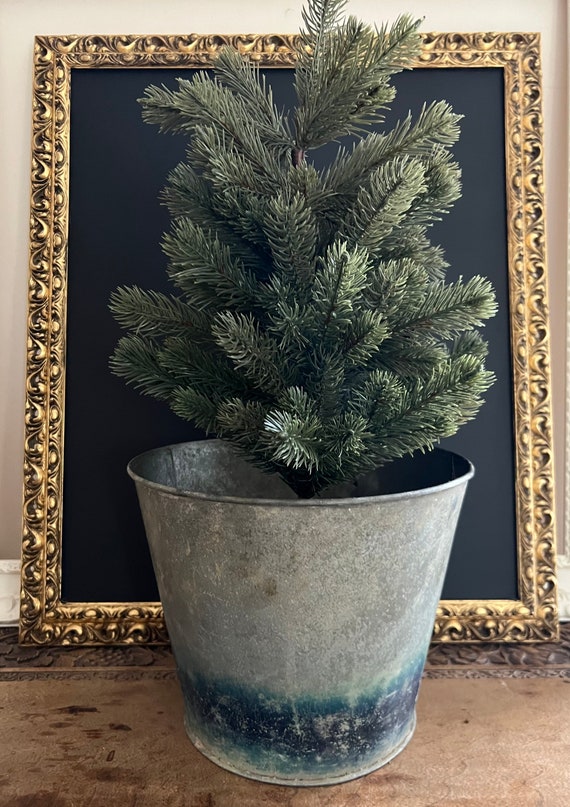 Christmas Tree Tub / 1950s Galvanised Flower Bucket With - Etsy India