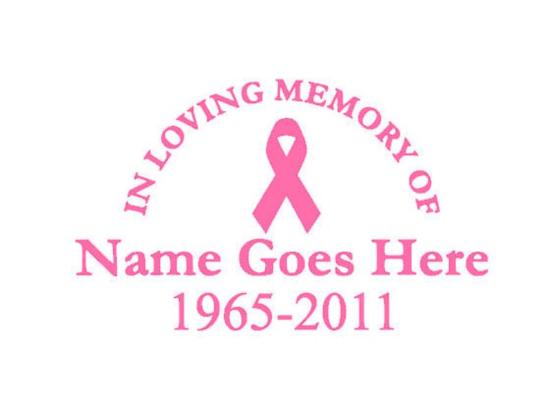 Personalized Breast Cancer Awareness Ribbon in Loving Memory - Etsy