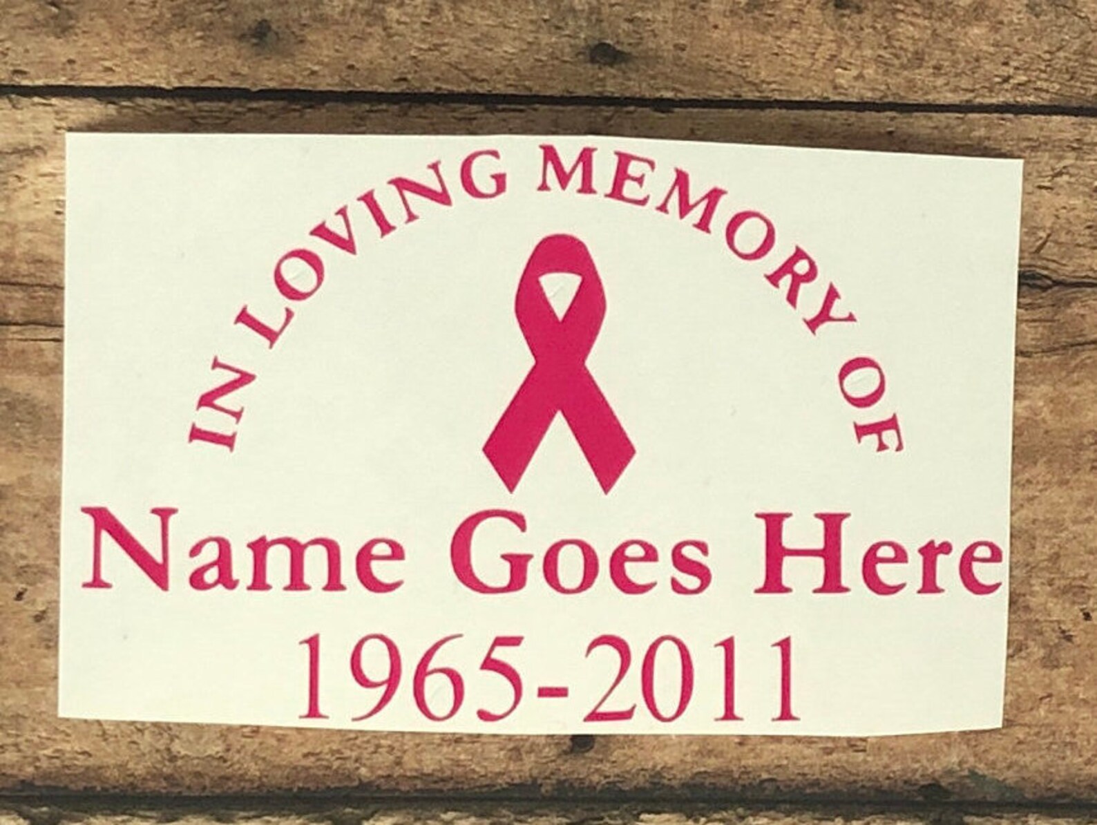 Personalized Breast Cancer Awareness Ribbon in Loving Memory - Etsy