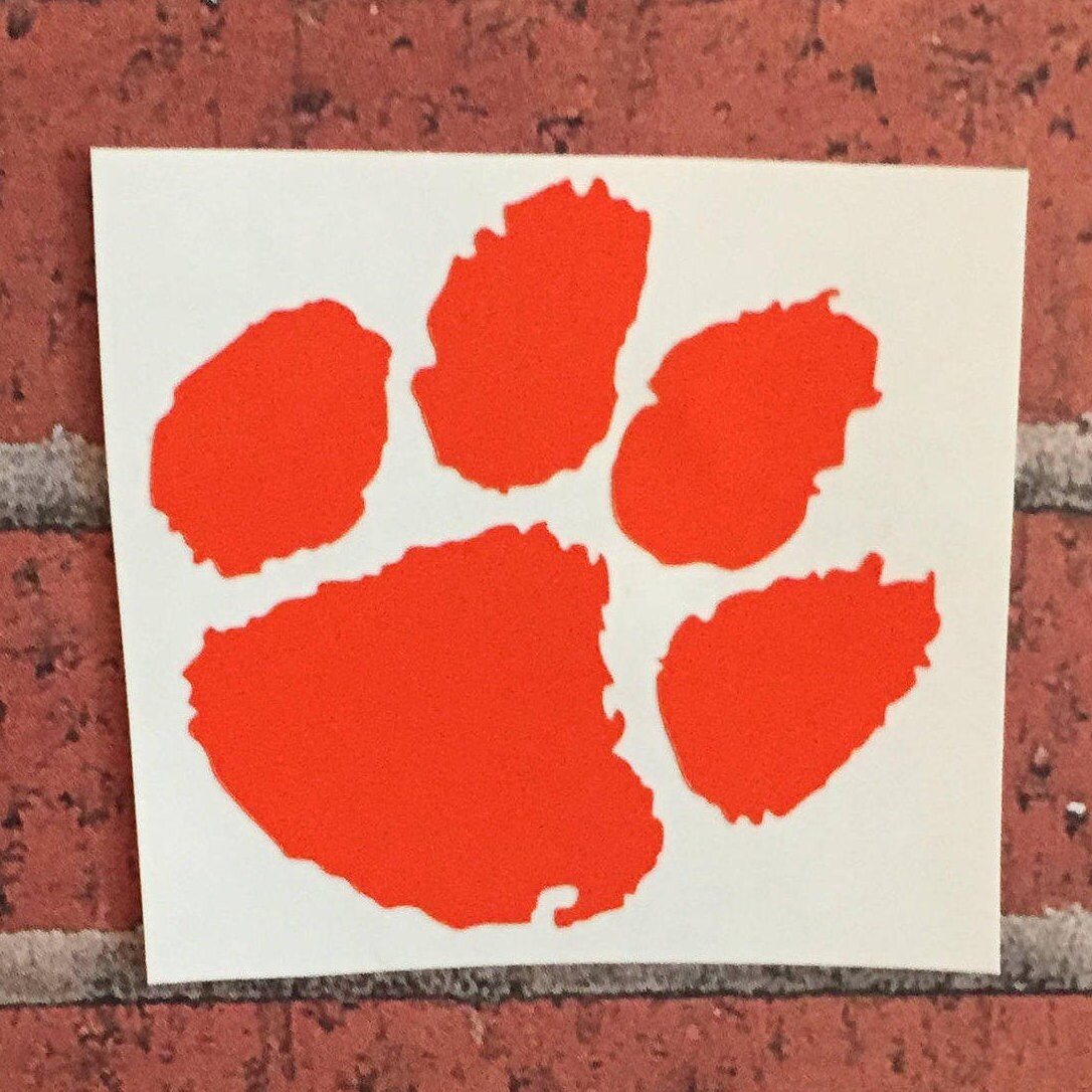 Clemson Inspired University Paw Vinyl Decal Sticker Clemson | Etsy