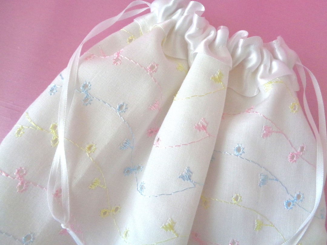 Pastel Drawstring Bag, First Communion, Flower Girl Bag, Dance Bag ...