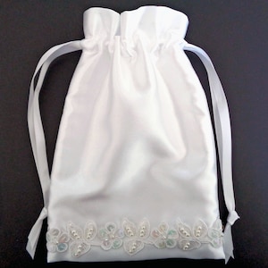 White Drawstring Bag, Drawstring Bag, Bride Purse, Money Bag, Money ...