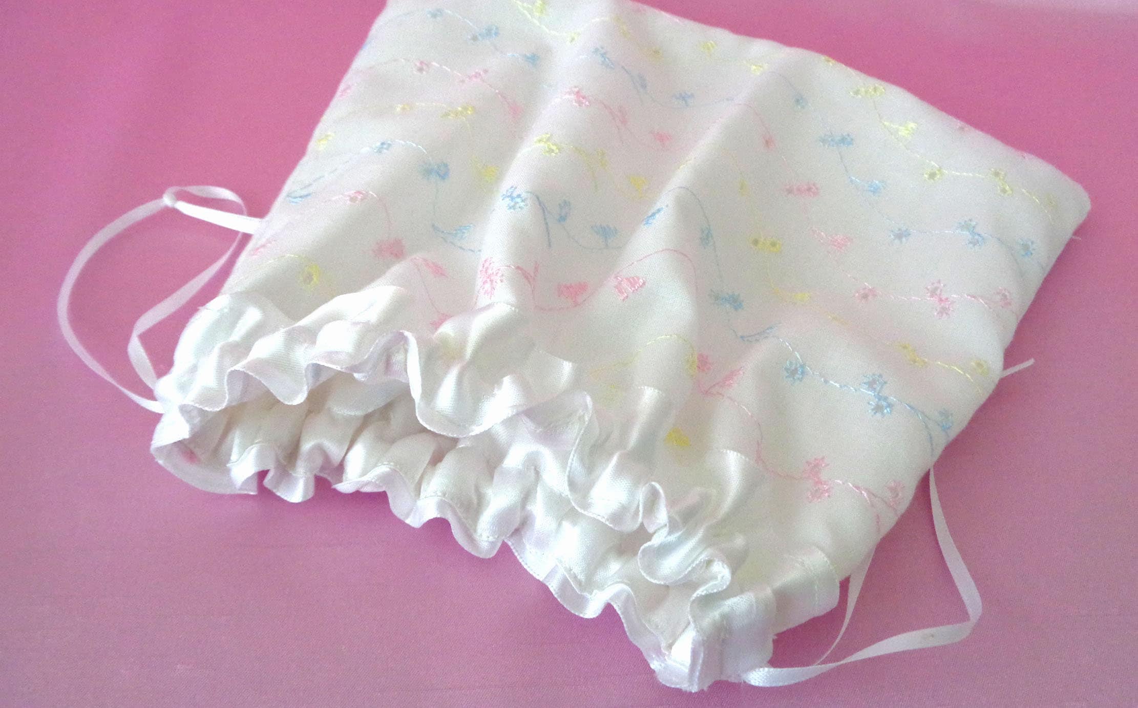 Pastel Drawstring Bag, First Communion, Flower Girl Bag, Dance Bag ...