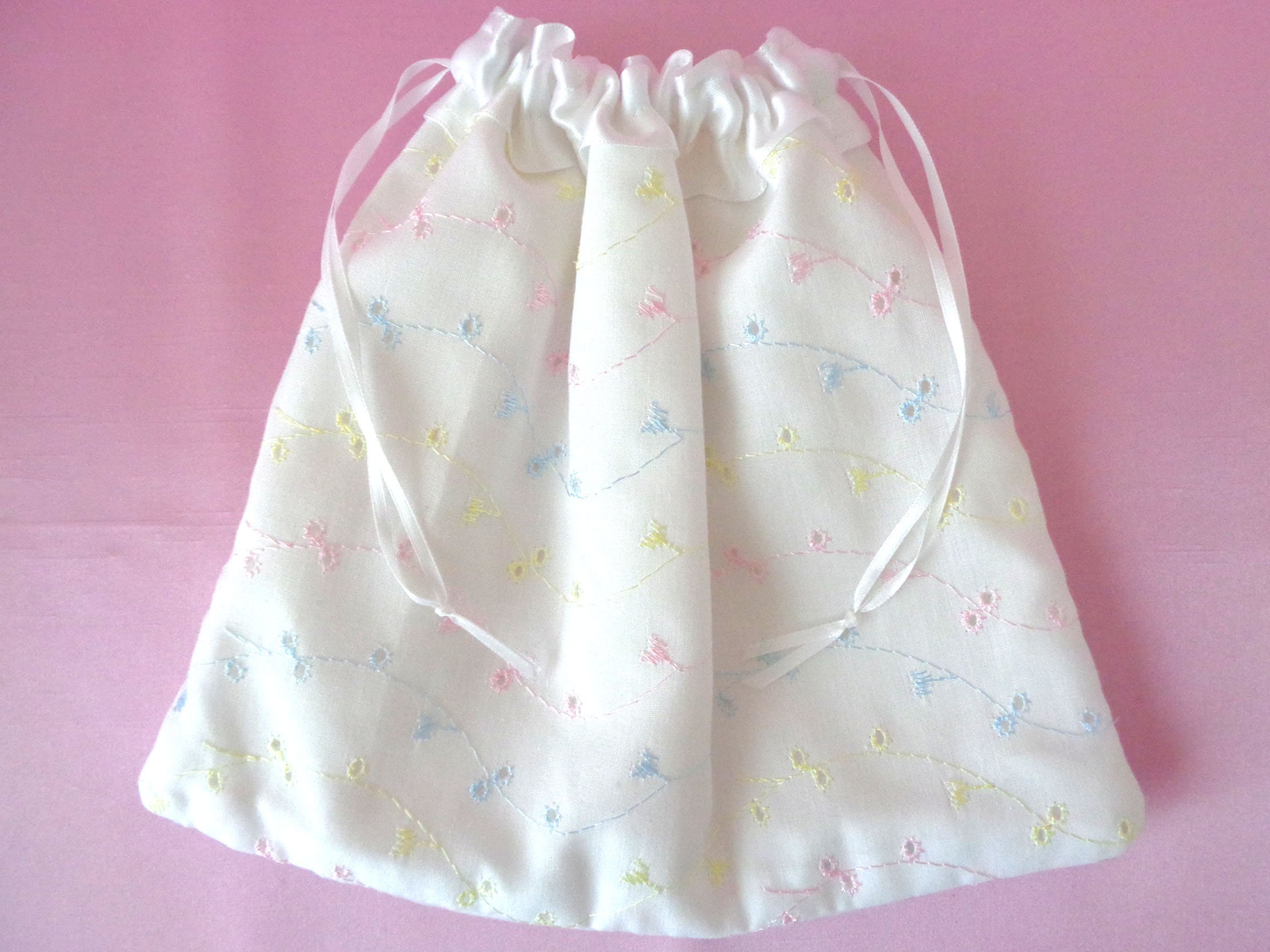 Pastel Drawstring Bag, First Communion, Flower Girl Bag, Dance Bag ...