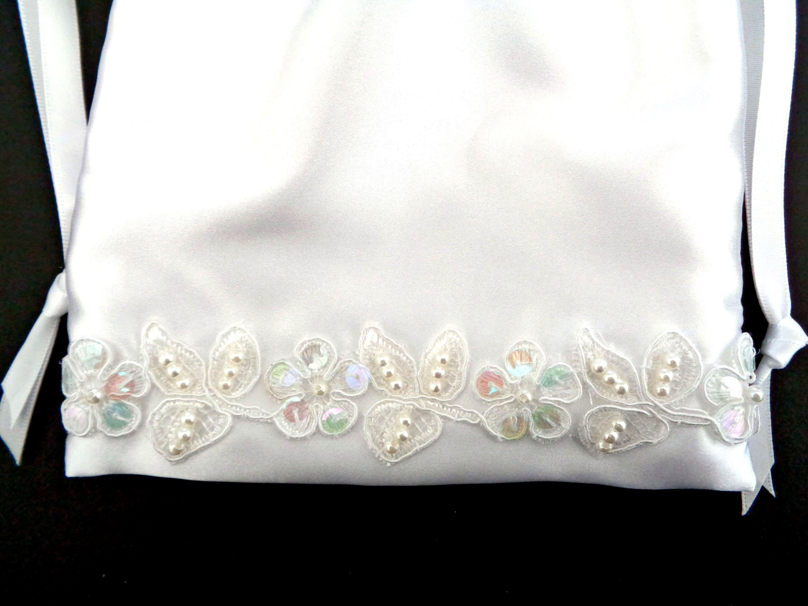 White Drawstring Bag, Drawstring Bag, Bride Purse, Money Bag, Money ...