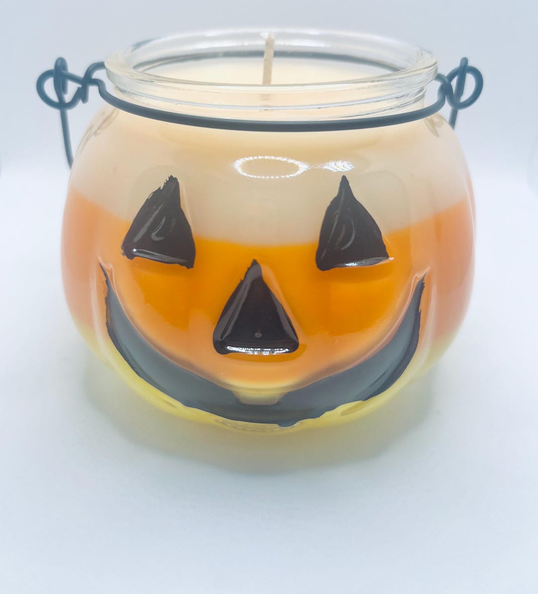 Candy Corn Scented Candle: Halloween Jack O Lantern Glass, 12oz - Etsy