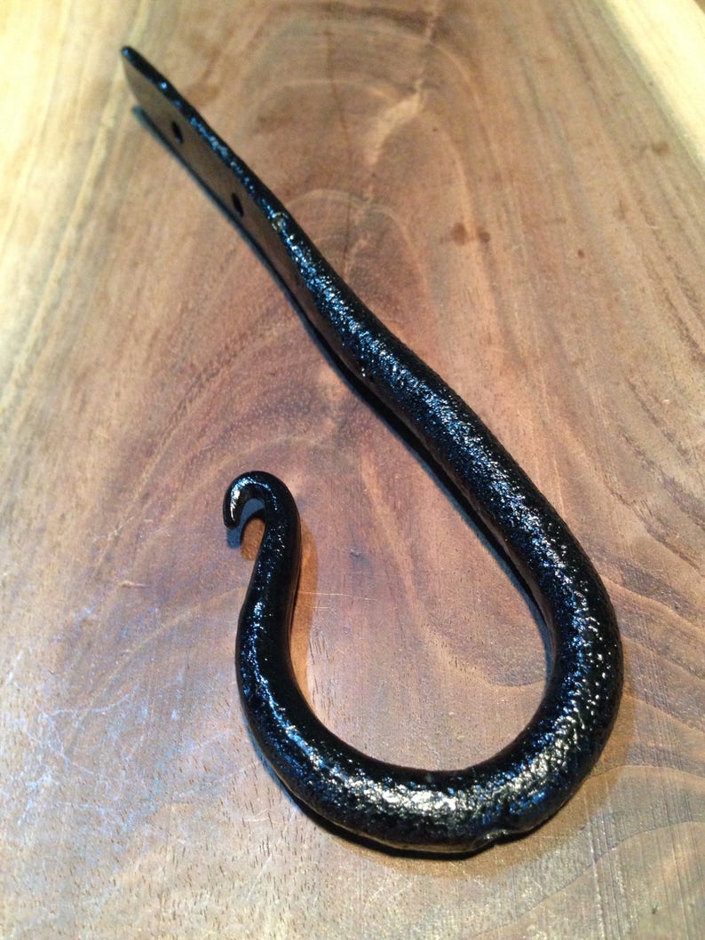 J Hook - Hand Forged Rustic Small Hook - Semigloss Black * Rustic ...