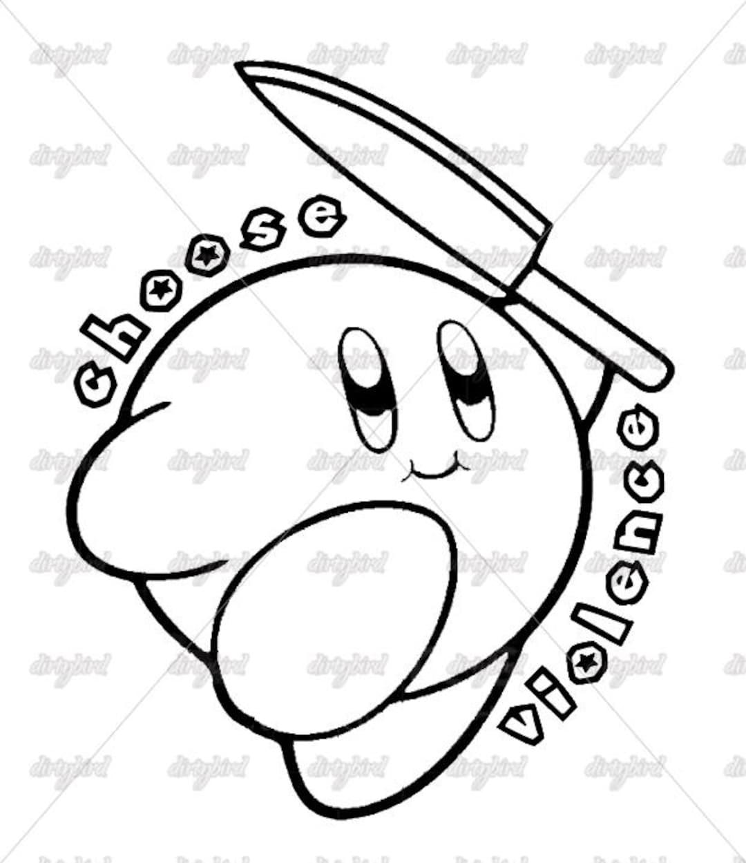Kirby With Knife "choose Violence" Svg File. Vinyl Cutter, T-shirt ...