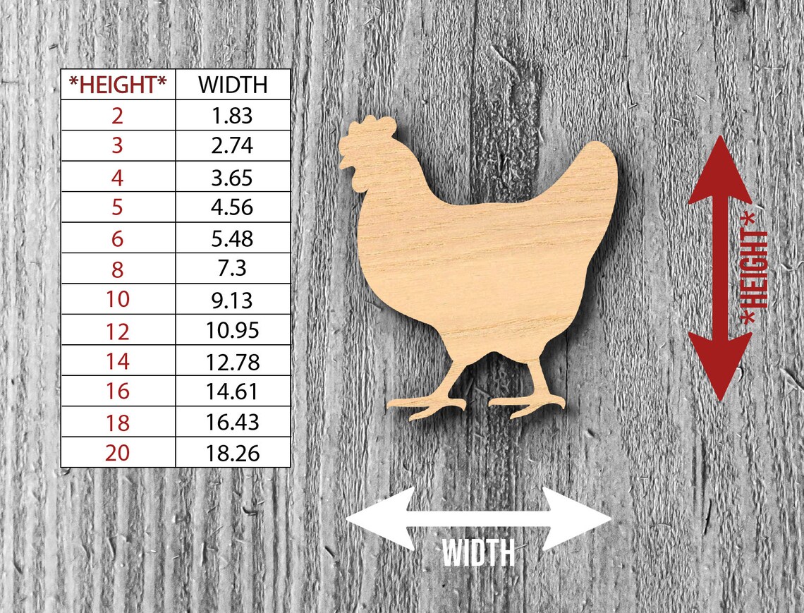Hen Laser Cutout DIY Crafts Decor & Gifts Multiple Size - Etsy