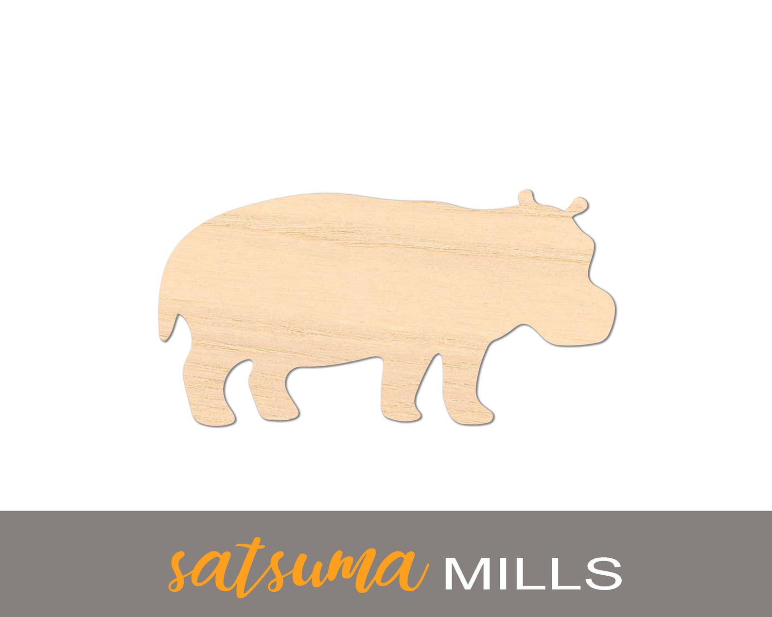 Hippo Wood Laser Cutout Volume Discounts DIY Crafts Decor | Etsy
