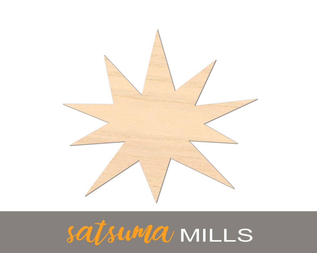 Starburst Laser Cutout; DIY Crafts, Decor, & Gifts, Multiple Size ...