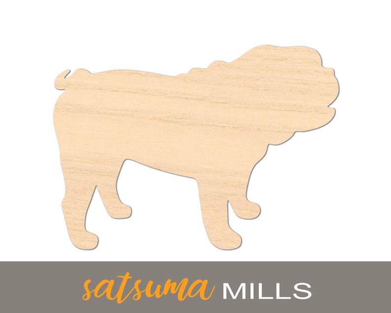 Bulldog Wood Laser Cutout Volume Discounts DIY Crafts | Etsy