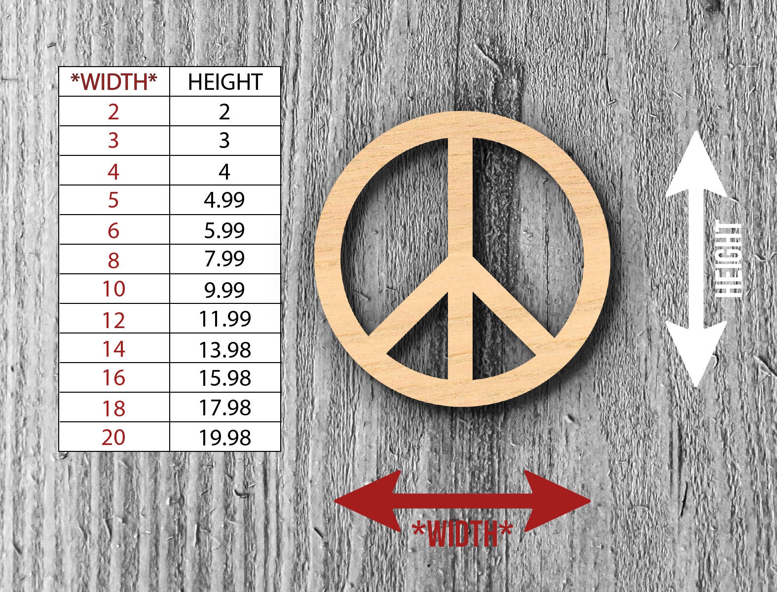 Peace Sign Laser Cutout DIY Crafts Decor & Gifts Multiple - Etsy