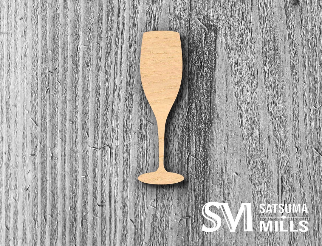 Champagne Glass Wood Laser Cutout; Volume Discounts, DIY Crafts, Decor ...