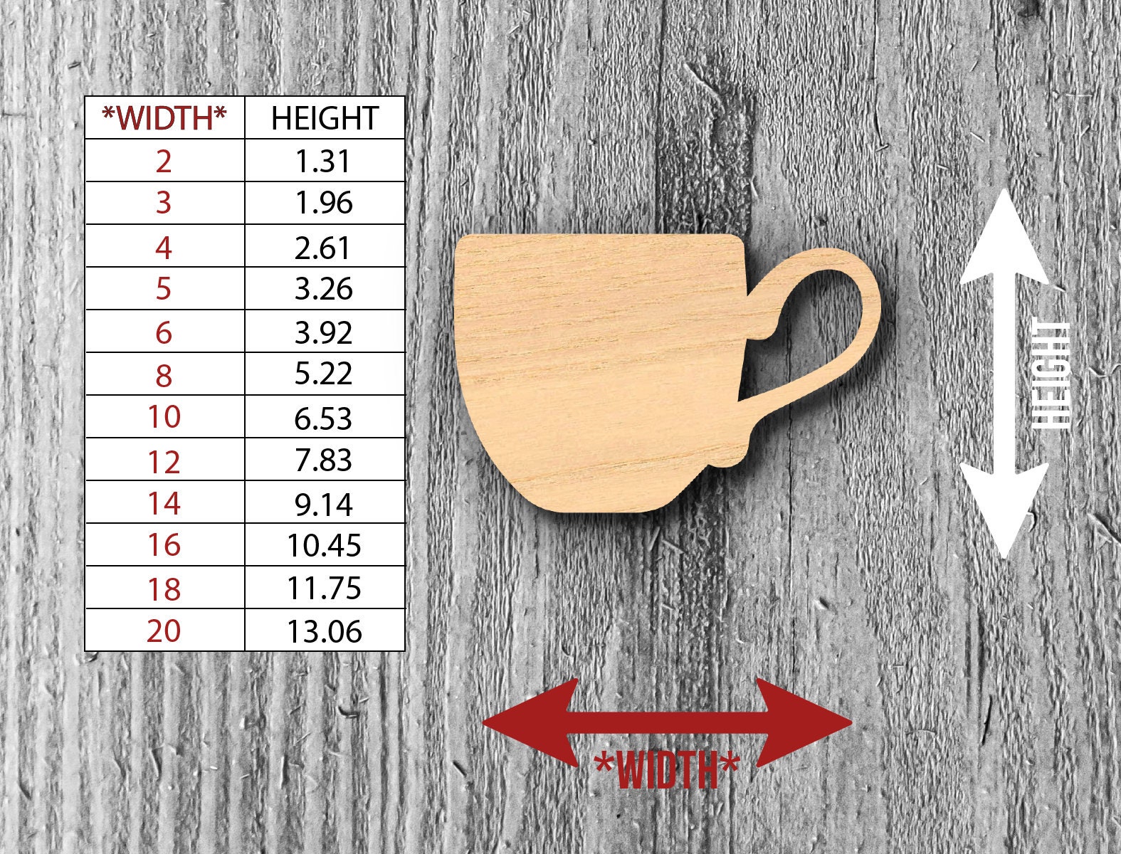 Coffee Cup Laser Cutout DIY Crafts Decor & Gifts Multiple - Etsy