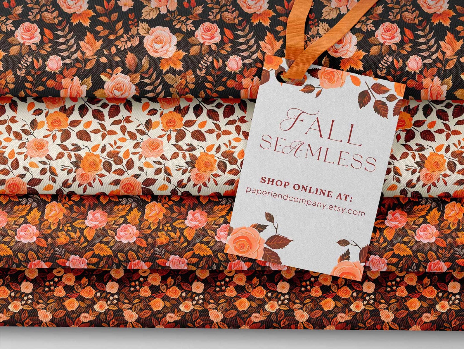 Fall Floral Boho Printable Paper Seamless for Autumn Flower and Leaves ...