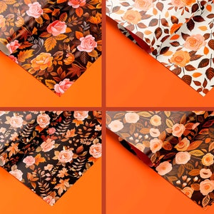 Fall Floral Boho Printable Paper Seamless for Autumn Flower and Leaves ...