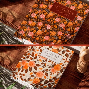 Fall Floral Boho Printable Paper Seamless for Autumn Flower and Leaves ...