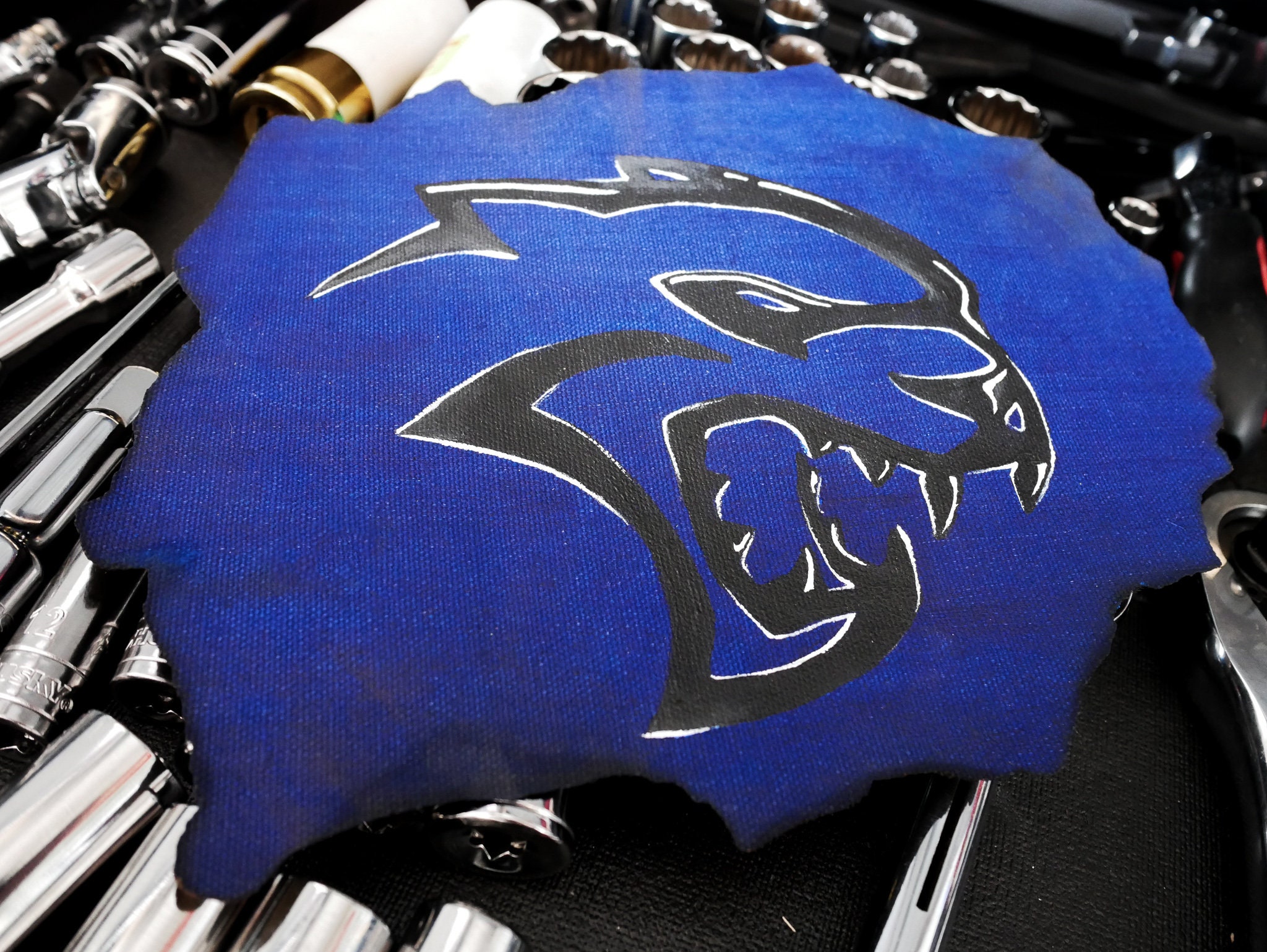 Dodge Hellcat "hell Singed" Custom, Frameless Painting - Etsy