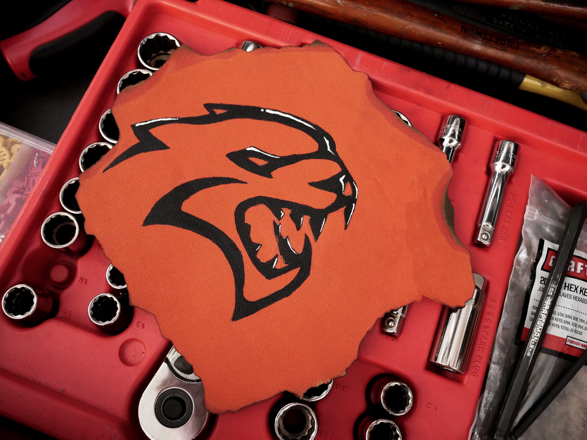 Dodge Hellcat "hell Singed" Custom, Frameless Painting - Etsy